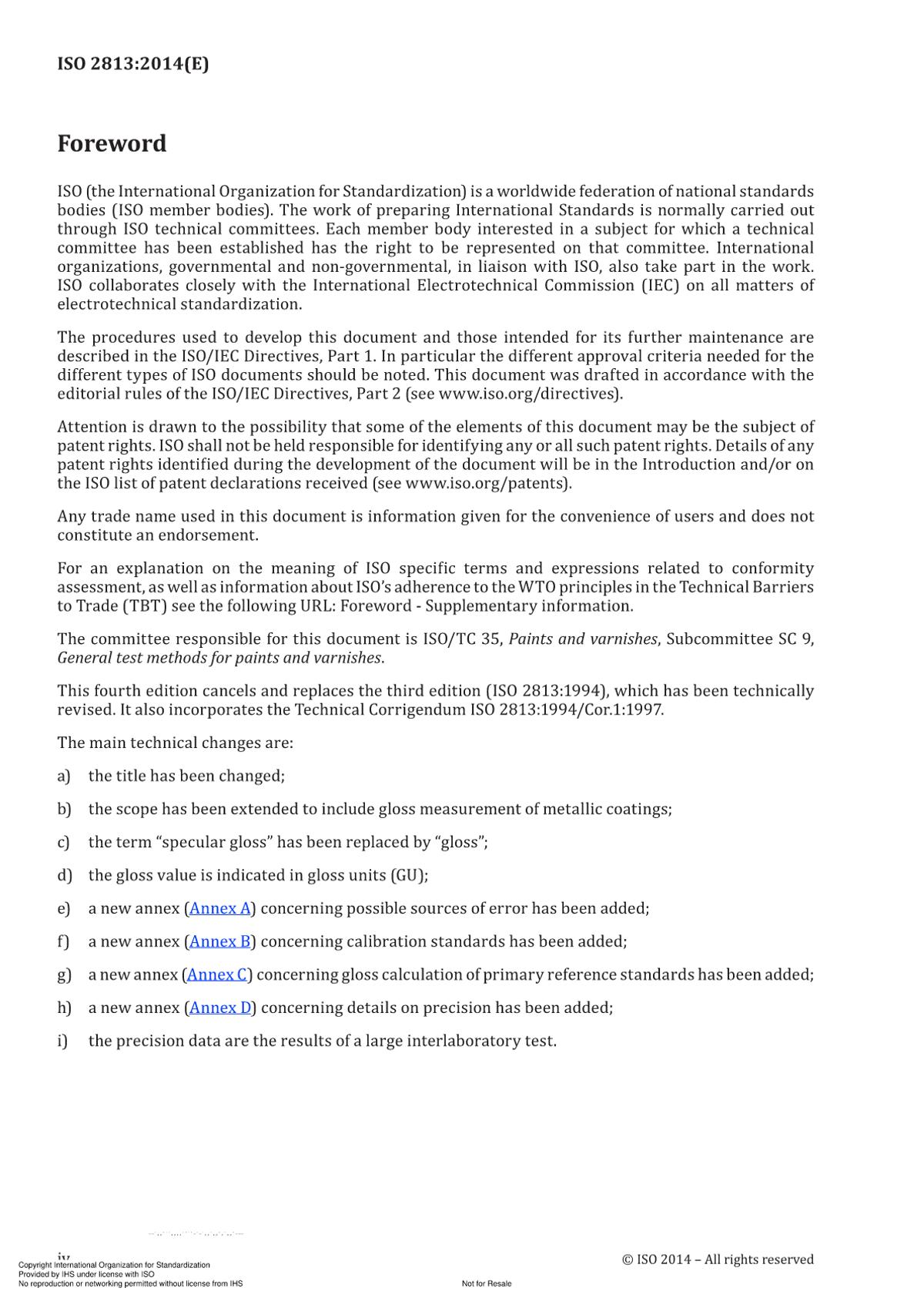 ISO 2813-2014 《色漆和清漆.非金属漆膜镜面在20°,60°和85°时光泽的测定》 - 检测标准【南北潮商城】