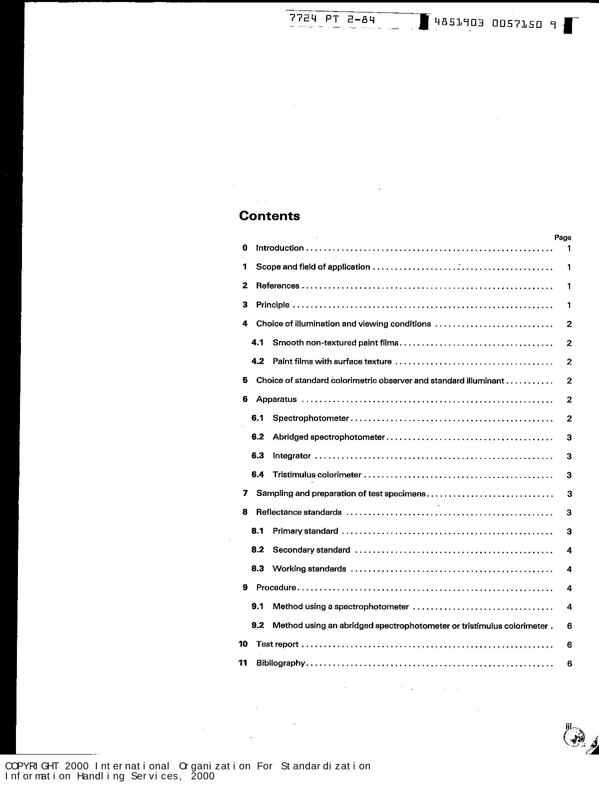 ISO 7724-2-1984 《色漆和清漆 色度学 第2部分 ：颜色测量 》 - 检测标准【南北潮商城】