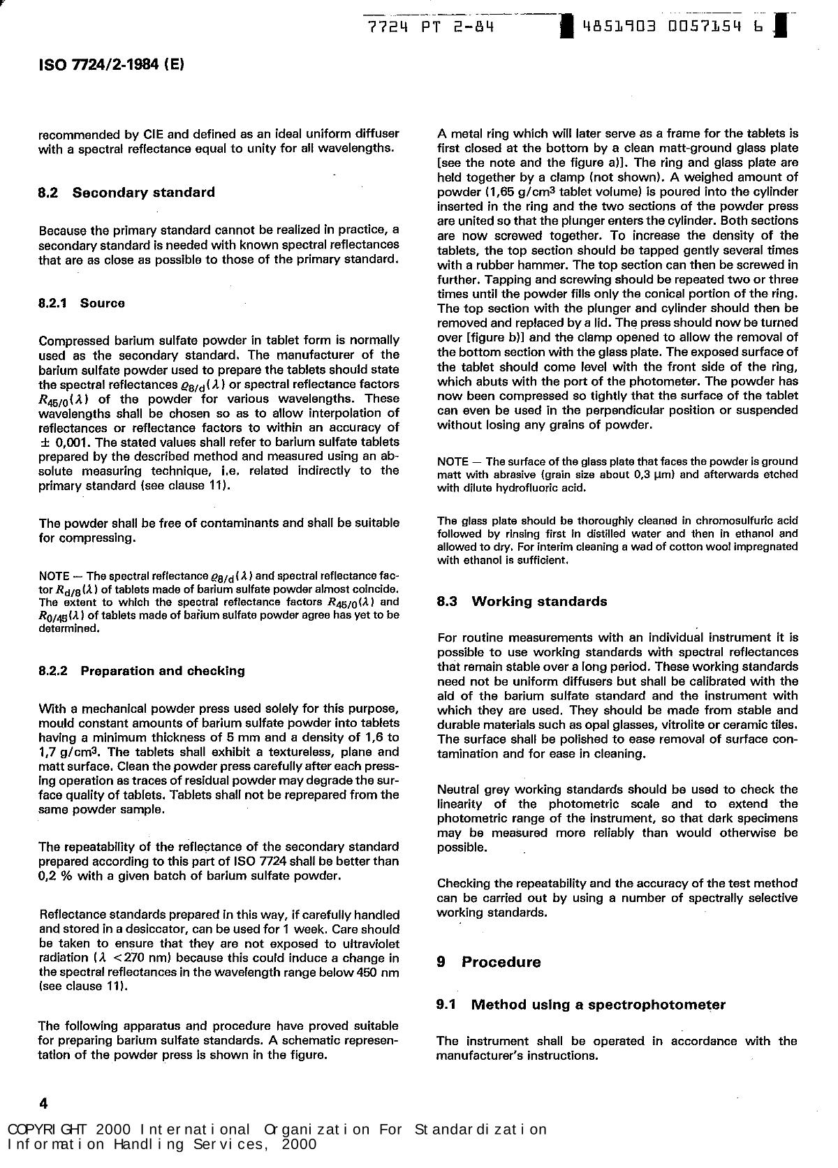 ISO 7724-2-1984 《色漆和清漆 色度学 第 2 部分 ：颜色测量 》 - 检测标准【南北潮商城】