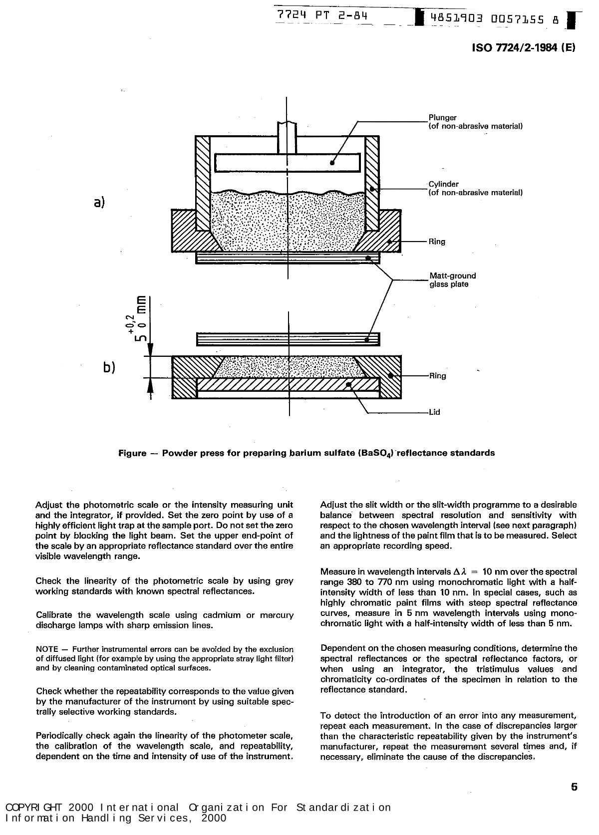 ISO 7724-2-1984 《色漆和清漆 色度学 第 2 部分 ：颜色测量 》 - 检测标准【南北潮商城】