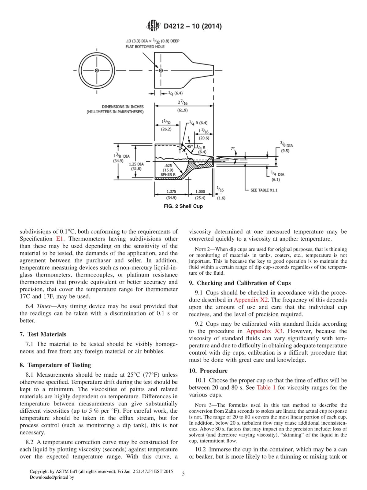 ASTM D4212-2016 《用浸入式黏度杯测定黏度》 - 检测标准【南北潮商城】