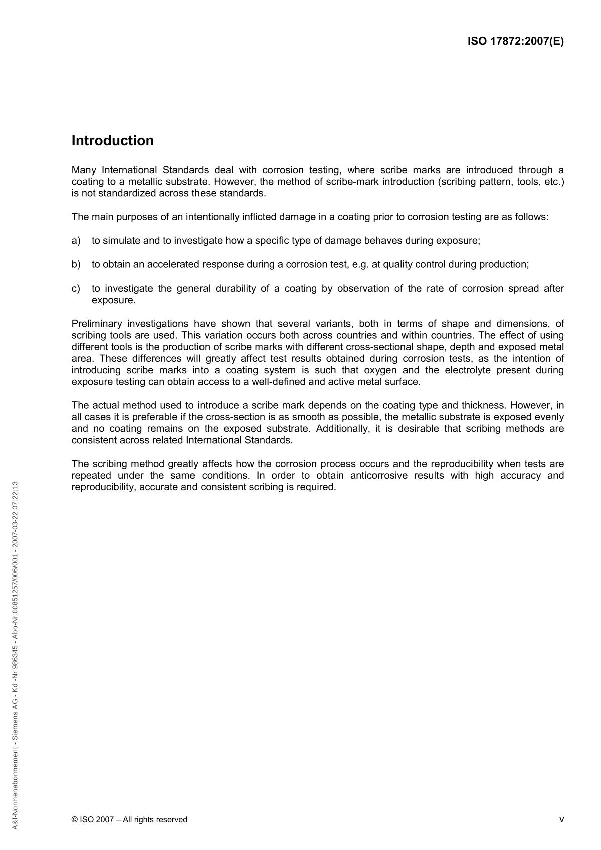 ISO 17872-2007 《色漆和清漆在腐蚀测试用金属板涂层上划线标记的入门指南》 - 检测标准【南北潮商城】