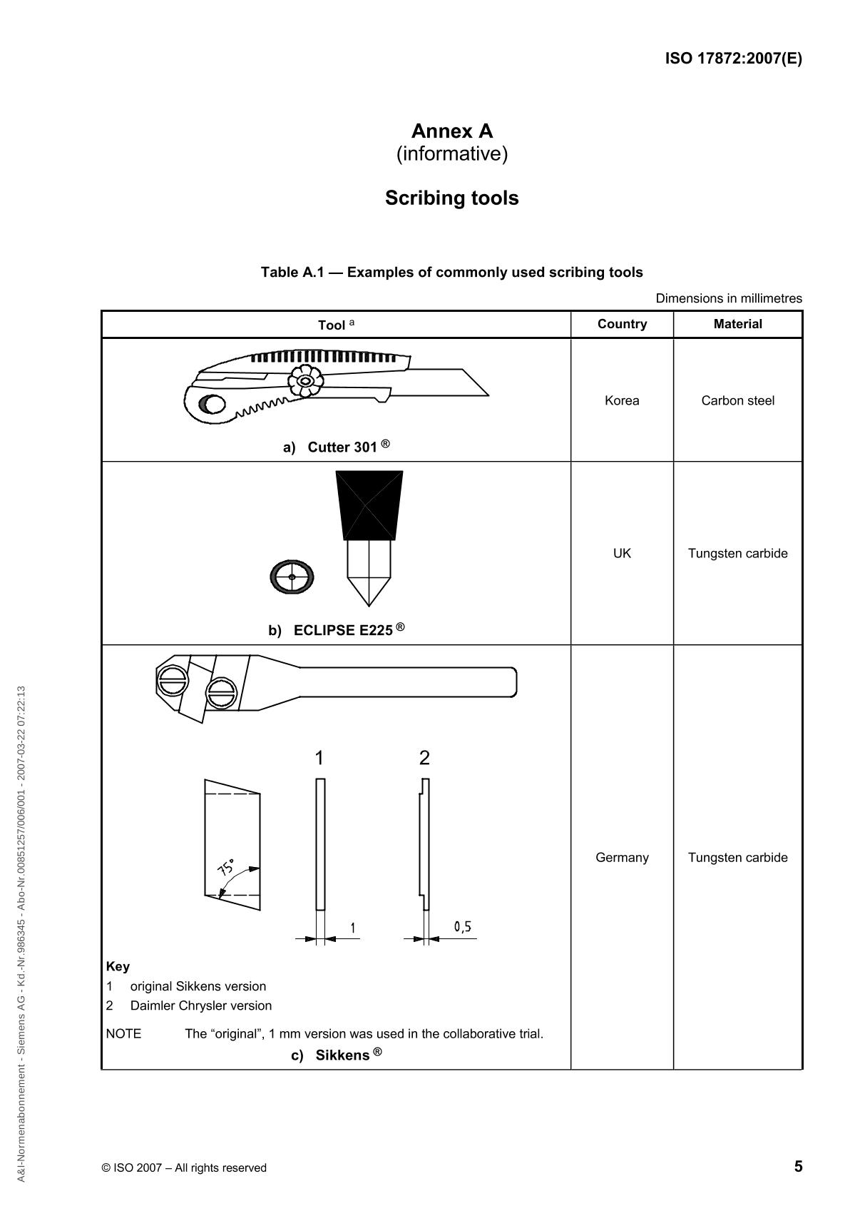 ISO 17872-2007 《色漆和清漆在腐蚀测试用金属板涂层上划线标记的入门指南》 - 检测标准【南北潮商城】