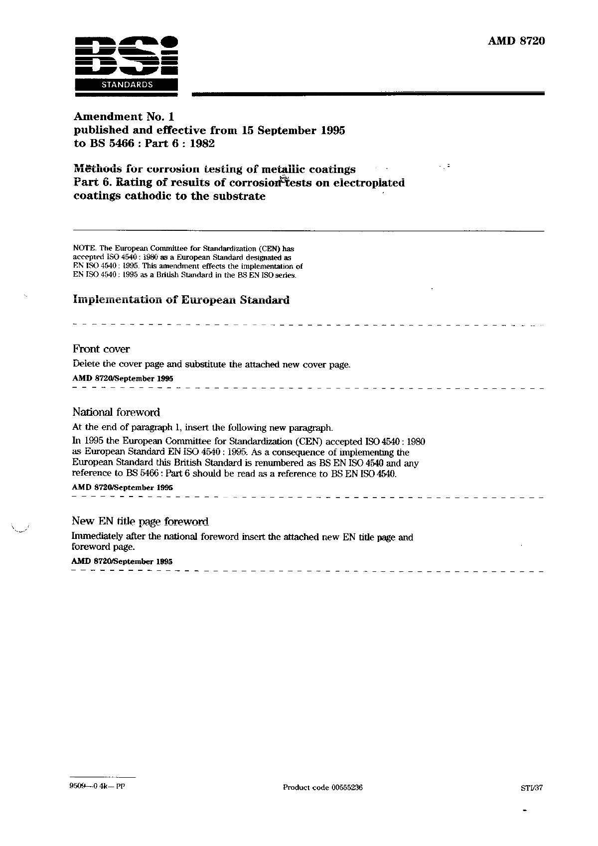 ISO 4540-1995 《金属镀层.基质为阴极的镀层.以腐蚀试验为条件的电镀试样测定》 - 检测标准【南北潮商城】
