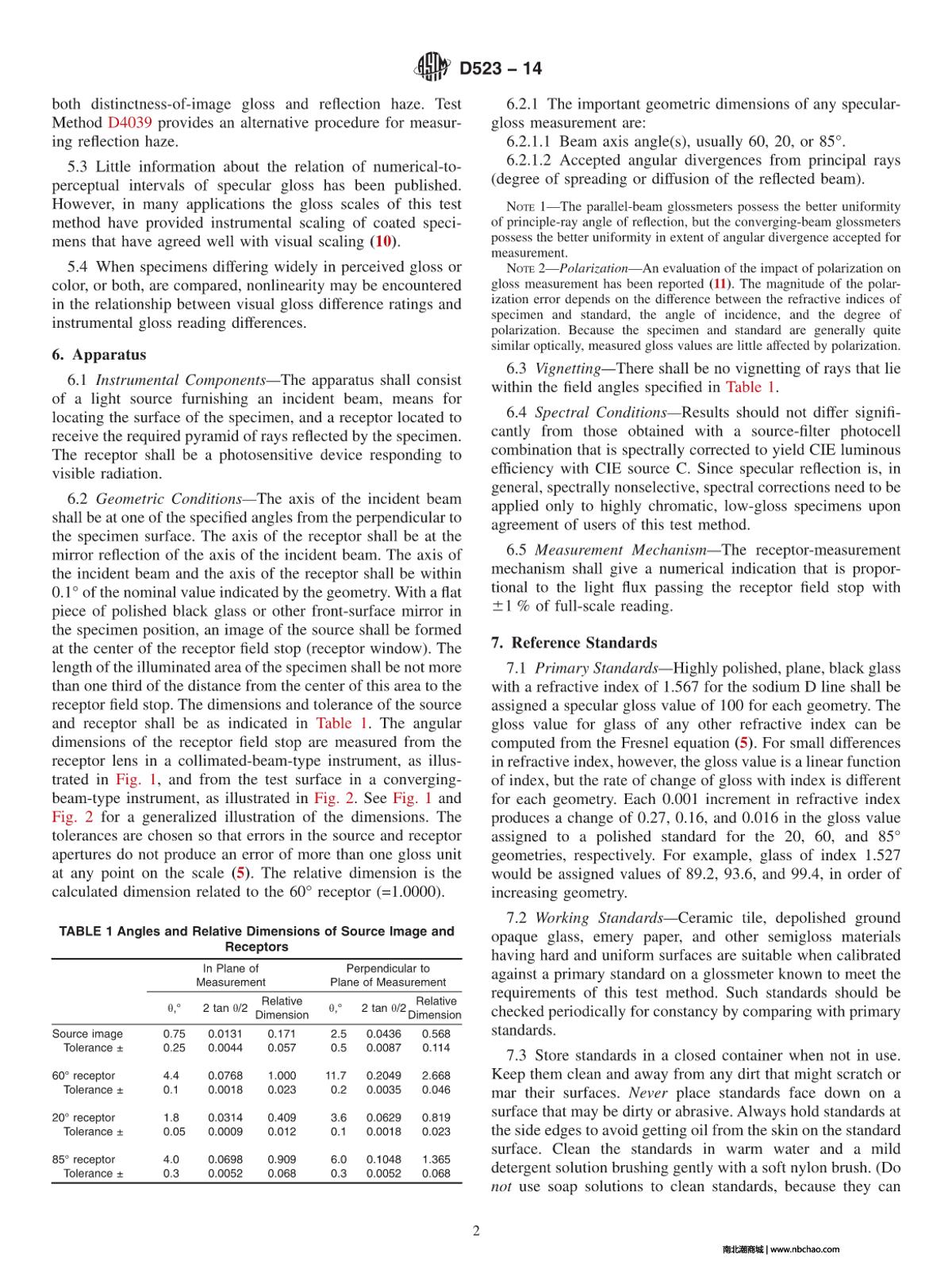 ASTM D523-2018 《镜面光泽度的标准测试方法》 - 检测标准【南北潮商城】