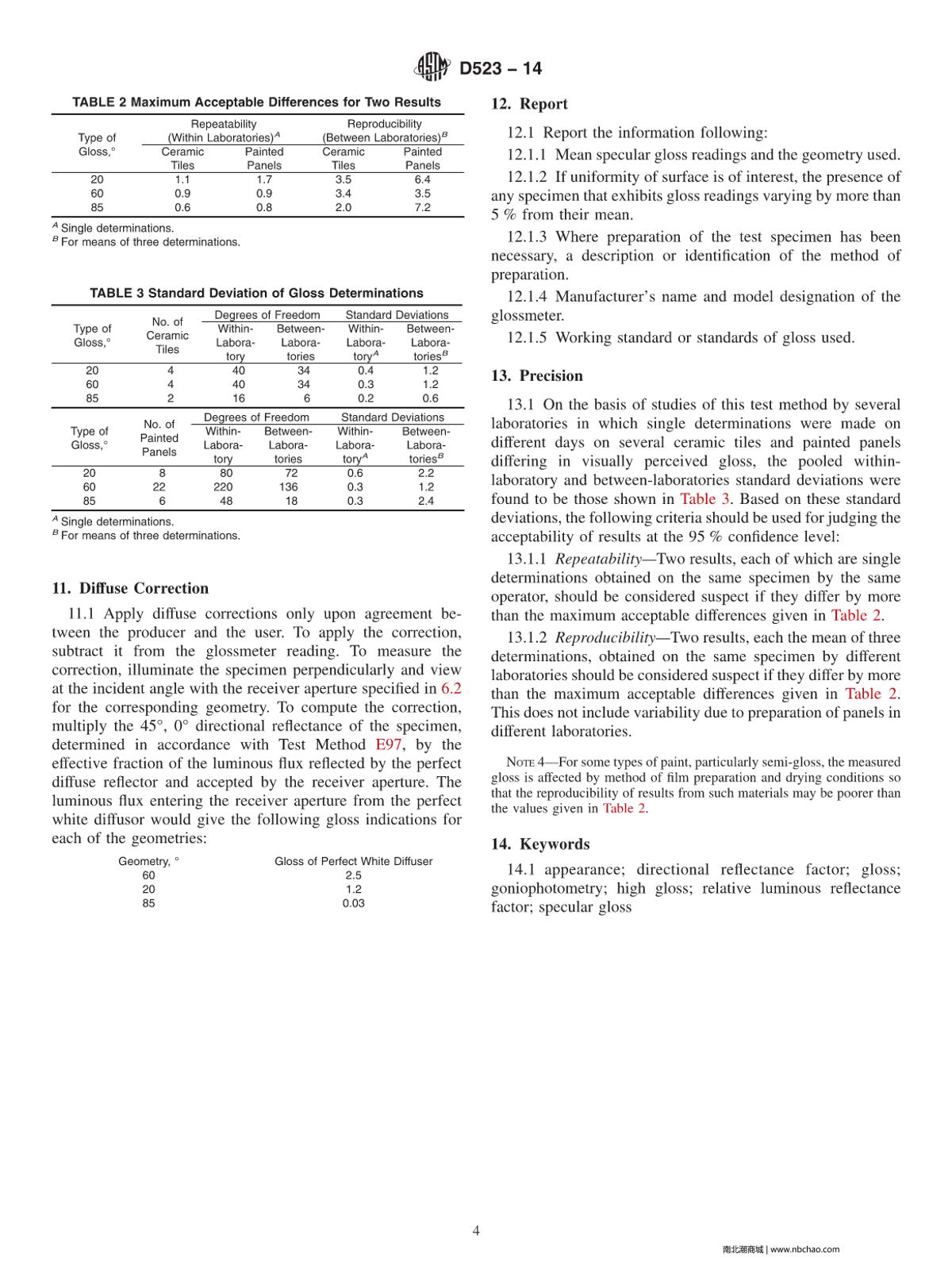 ASTM D523-2018 《镜面光泽度的标准测试方法》 - 检测标准【南北潮商城】