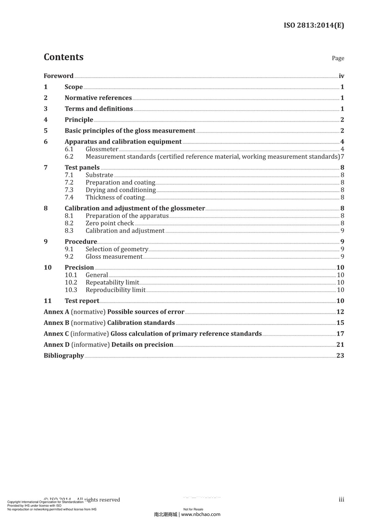 ISO 2813-2014 《色漆和清漆-在20°、60°和85°非金属色漆漆膜镜面光泽的测定》 - 检测标准【南北潮商城】