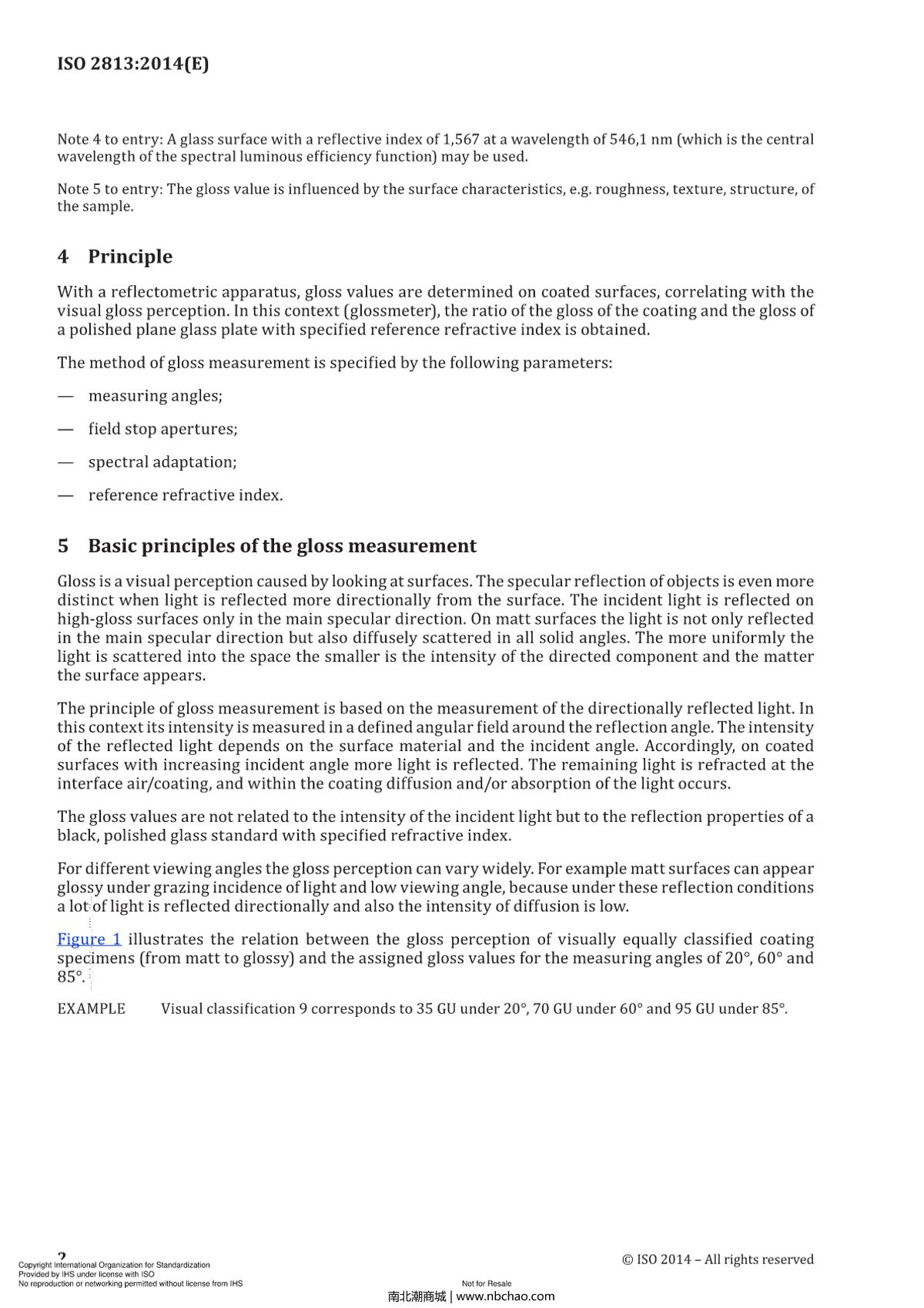 ISO 2813-2014 《色漆和清漆-在20°、60°和85°非金属色漆漆膜镜面光泽的测定》 - 检测标准【南北潮商城】