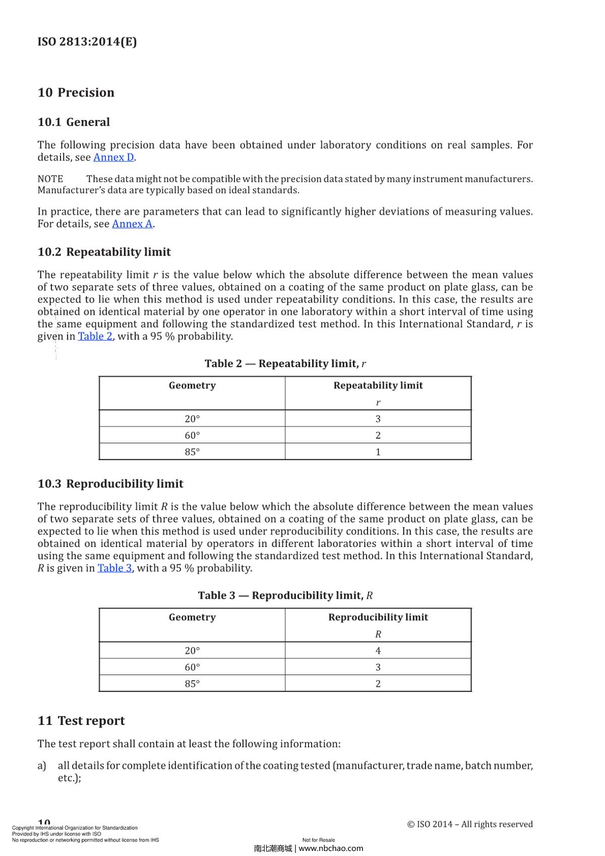 ISO 2813-2014 《色漆和清漆-在20°、60°和85°非金属色漆漆膜镜面光泽的测定》 - 检测标准【南北潮商城】