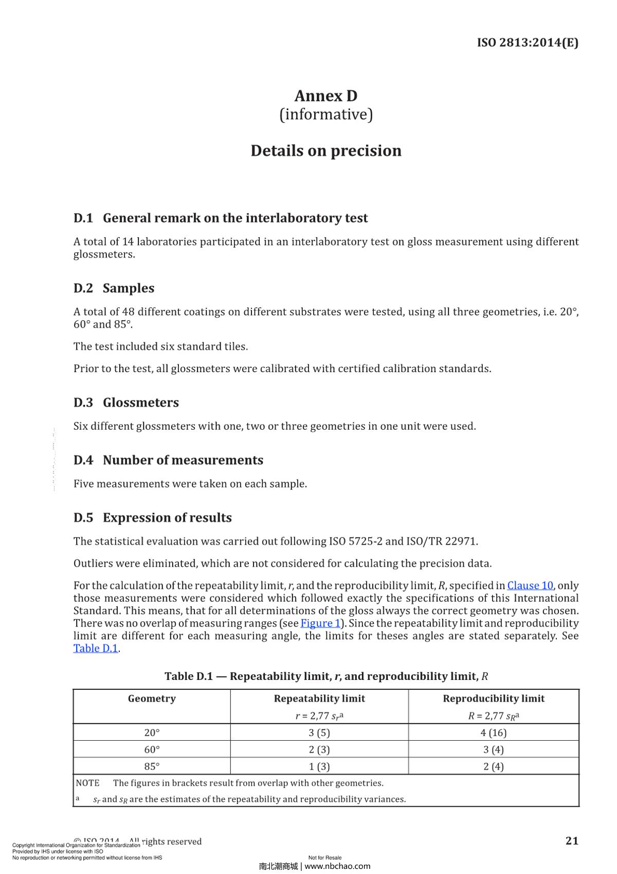 ISO 2813-2014 《色漆和清漆-在20°、60°和85°非金属色漆漆膜镜面光泽的测定》 - 检测标准【南北潮商城】