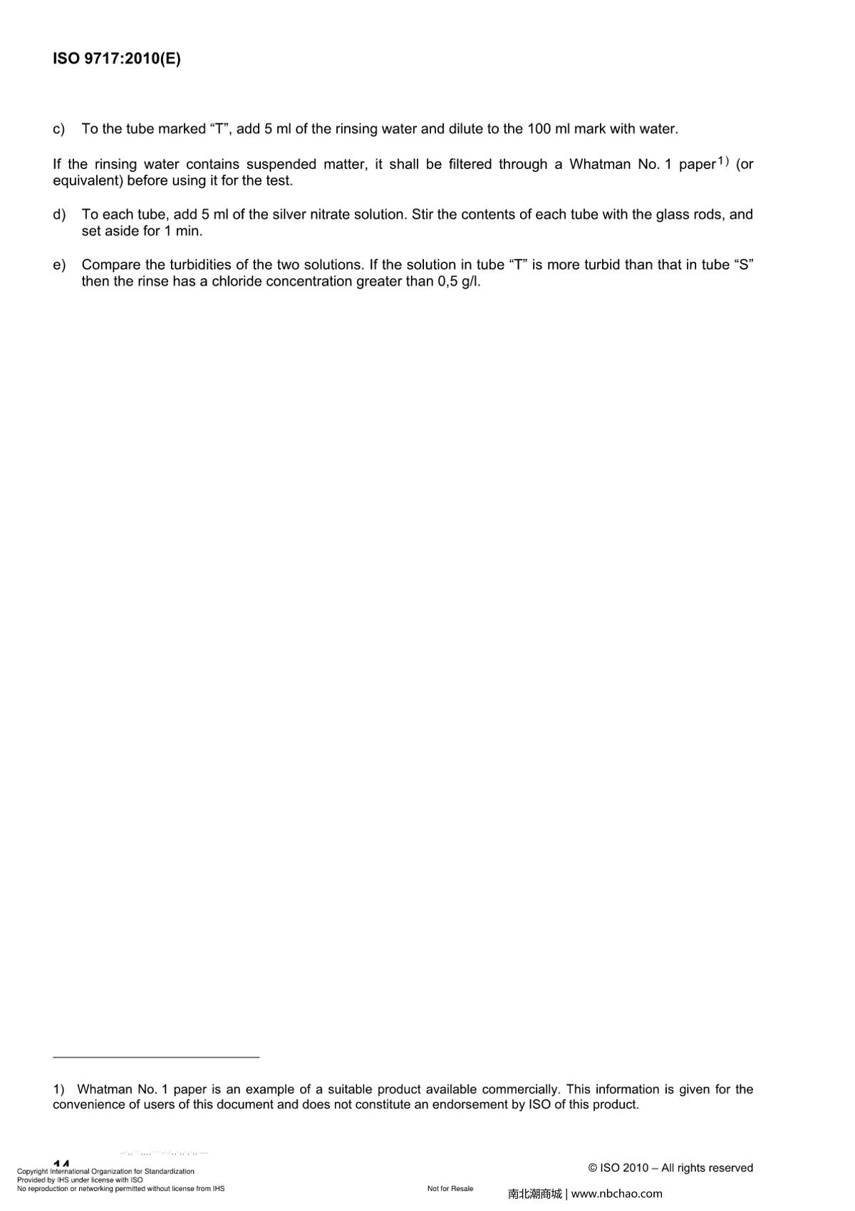 ISO 9717-2010 《金属的磷酸盐转化膜-确定要求的方法 》 - 检测标准【南北潮商城】