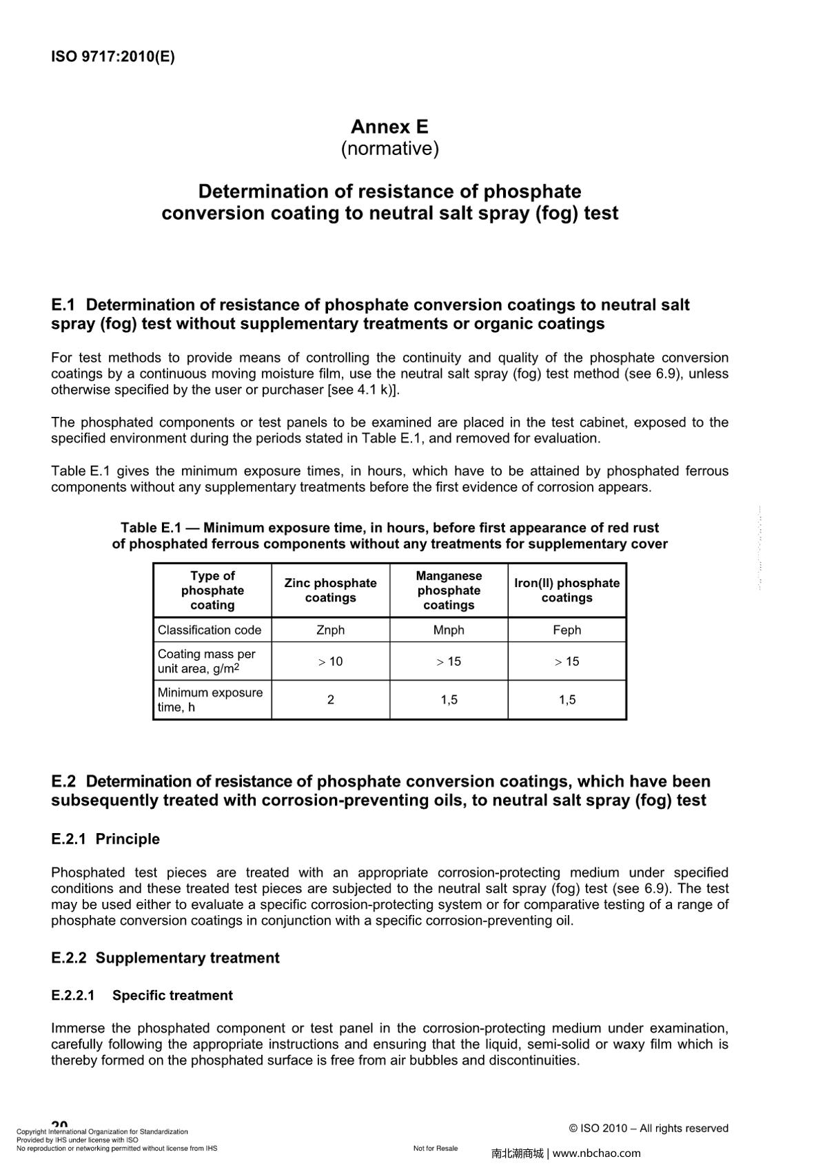 ISO 9717-2010 《金属的磷酸盐转化膜-确定要求的方法 》 - 检测标准【南北潮商城】