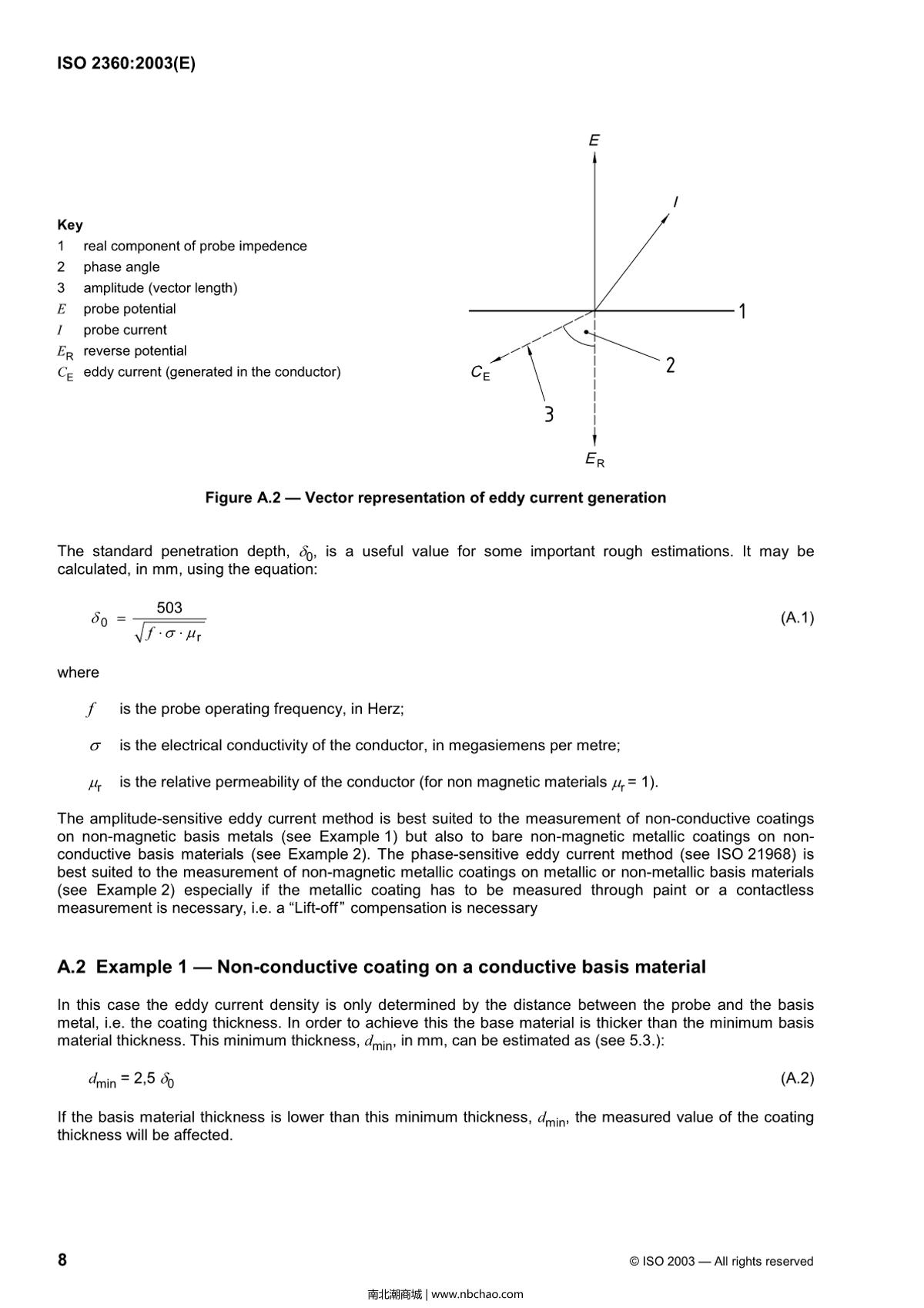 ISO 2360-2003 《非磁性导电基体上非导体覆盖层.镀层厚度的测量.振幅灵敏性涡流法》 - 检测标准【南北潮商城】