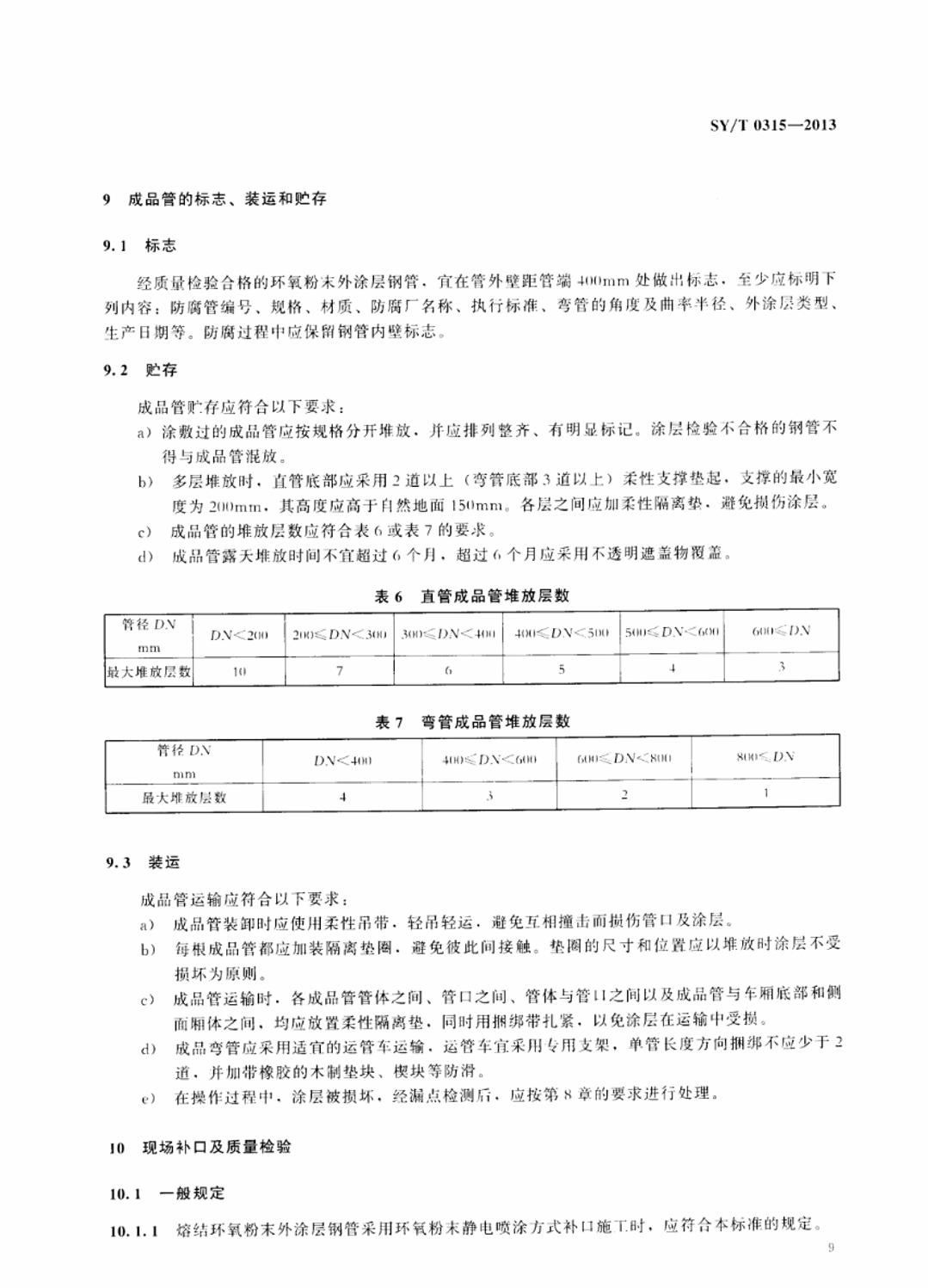 Syt 0315 2013 《钢质管道熔结环氧粉末外涂层技术规范》 检测标准【南北潮商城】