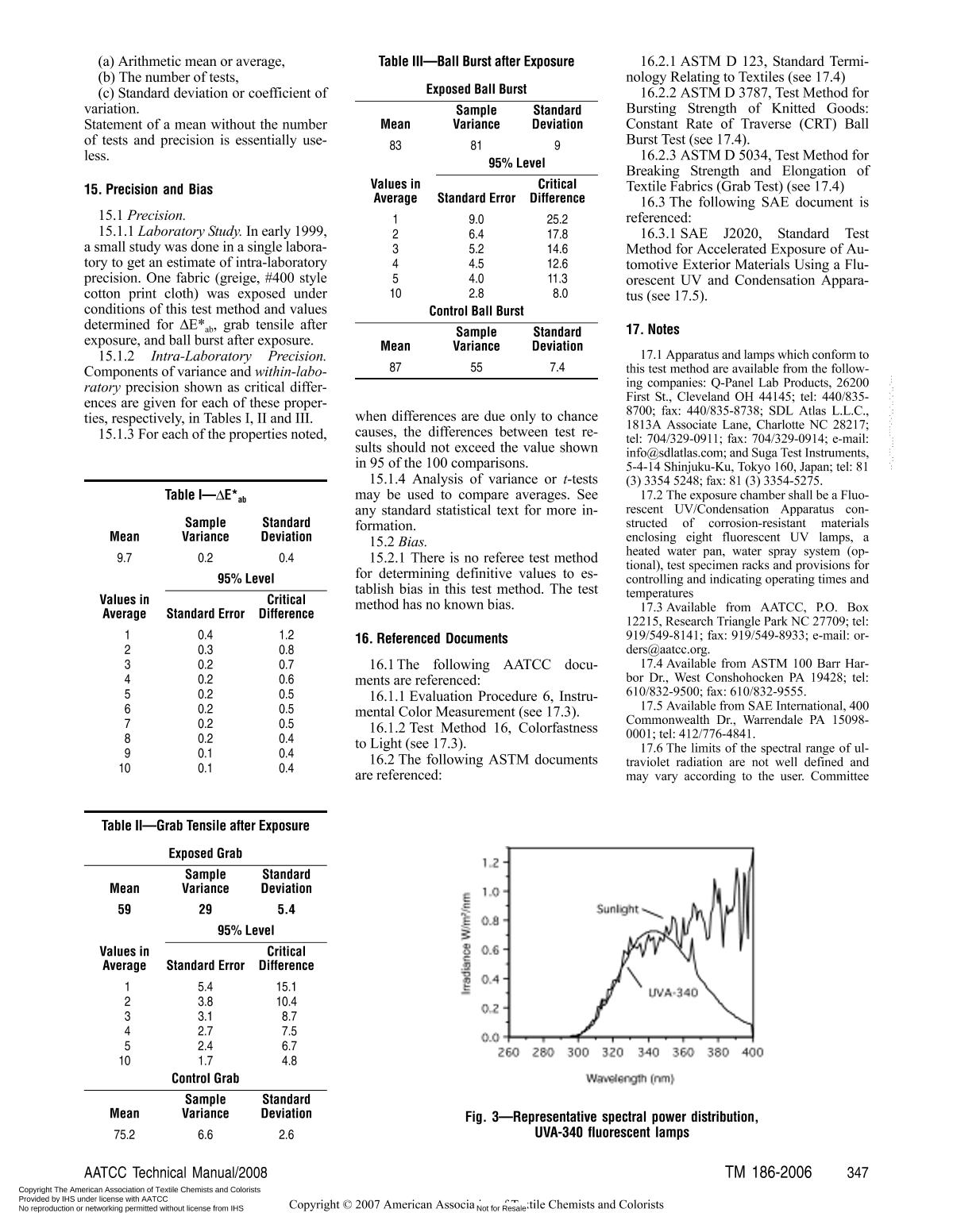 AATCC TM186-2006 《紫外线老化试验箱国际标准》 - 检测标准【南北潮商城】