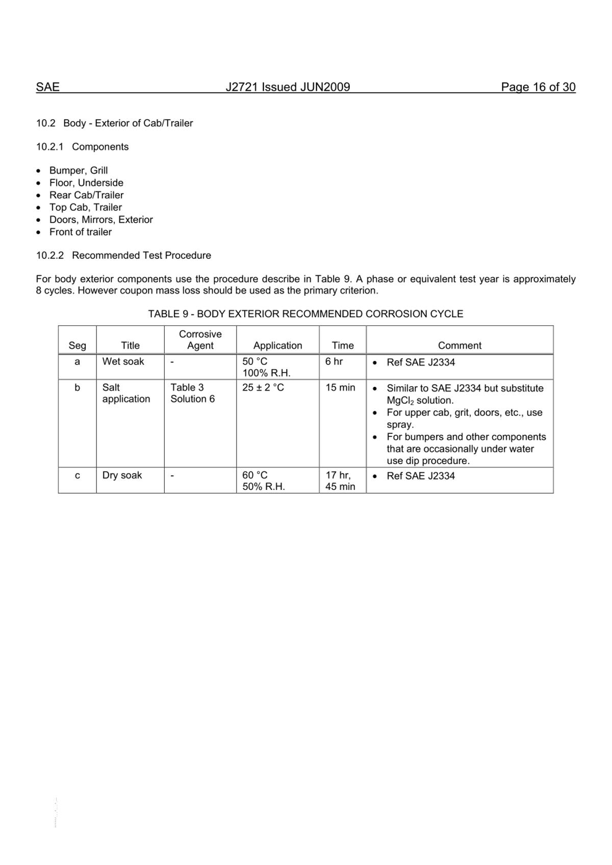 SAE J2721-2009 《盐雾测试》 - 检测标准【南北潮商城】