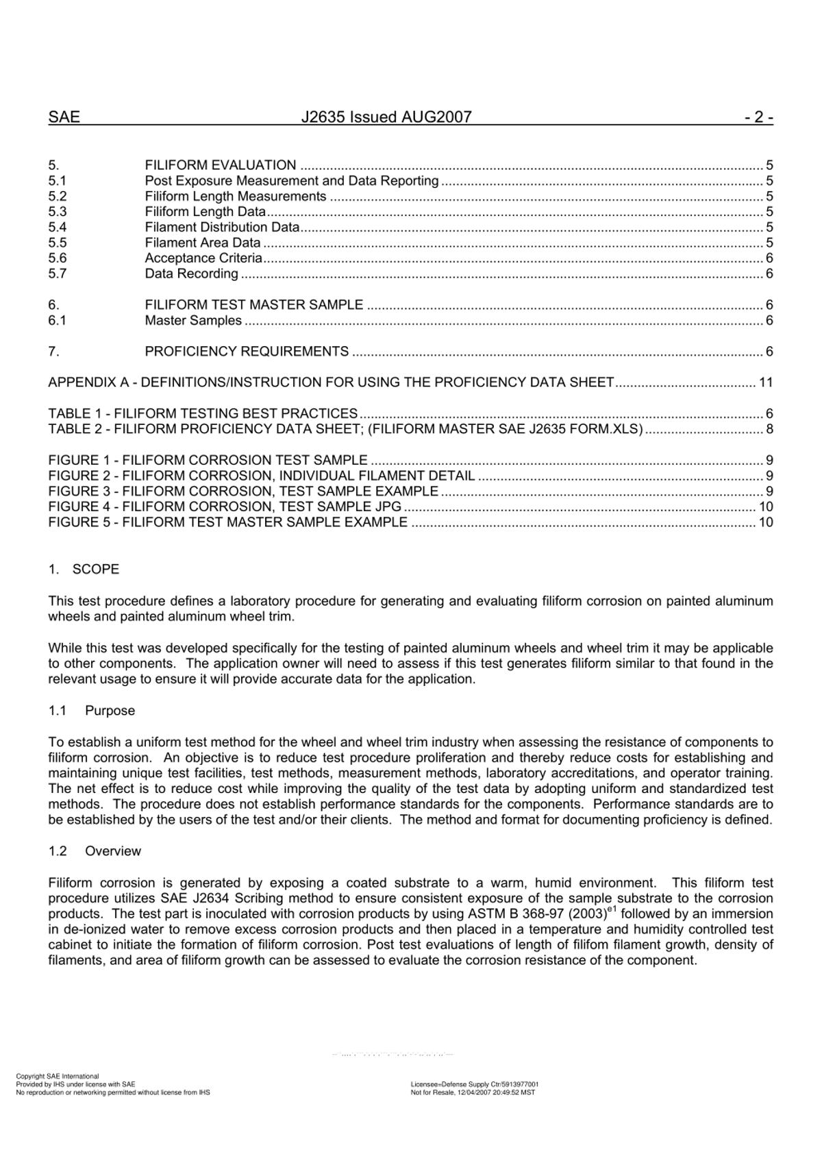 SAE J2635-2007 《喷漆铝车轮和喷漆铝车轮装饰的丝状腐蚀试验程序》 - 检测标准【南北潮商城】