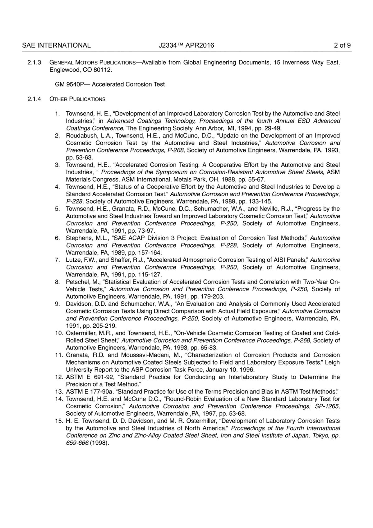 SAE J2334-2016 《实验室循环腐蚀试验》 - 检测标准【南北潮商城】