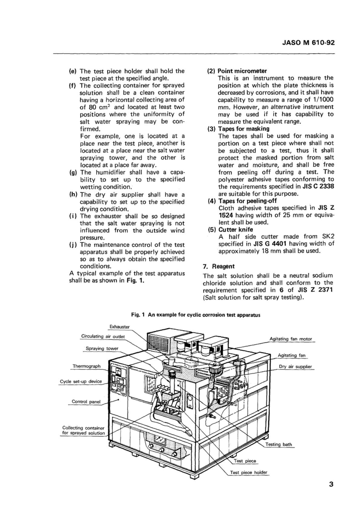 JASO M610-1992 《汽车零部件外涂层腐蚀试验方法》 - 检测标准【南北潮商城】