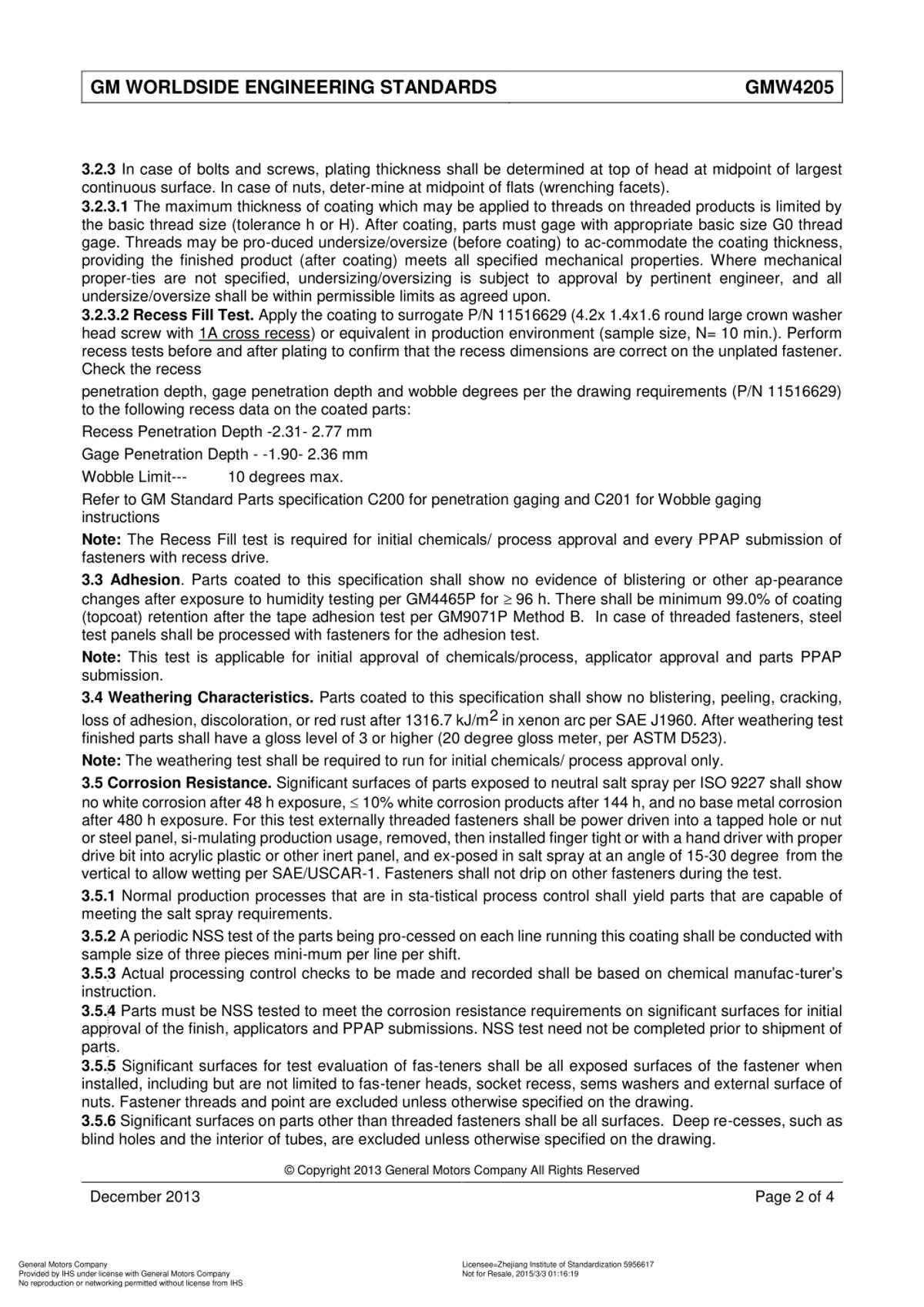 GMW 4205-0 《锌镍合金的电镀标准》 - 检测标准【南北潮商城】