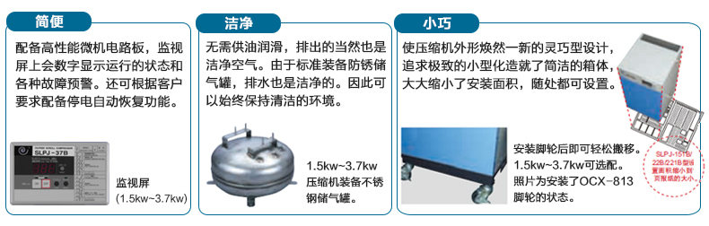 【岩田 SLPJ-37B 无油涡旋式空压机 输出功率3.7KW】南北潮商城