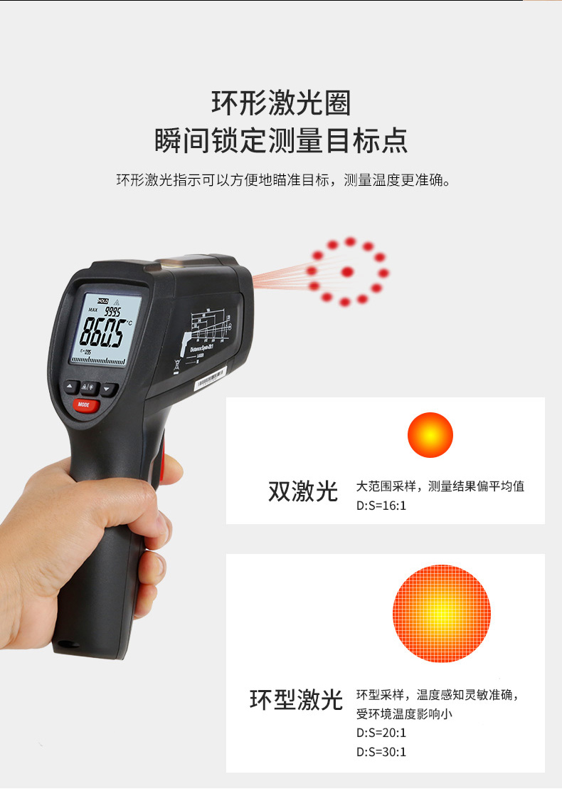 【华盛昌CEM DT-8876+ 环形激光红外线测温仪】价格_现货_正品-南北潮商城